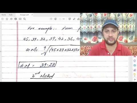 Lecture Geometric Mean part 1 - YouTube