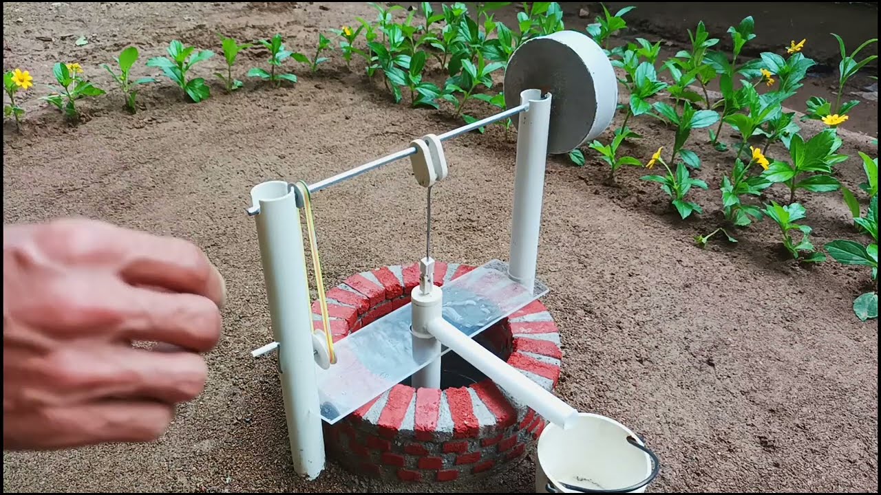 Traditional Well with Flywheel Water Pump "Amazing idea" Science ...