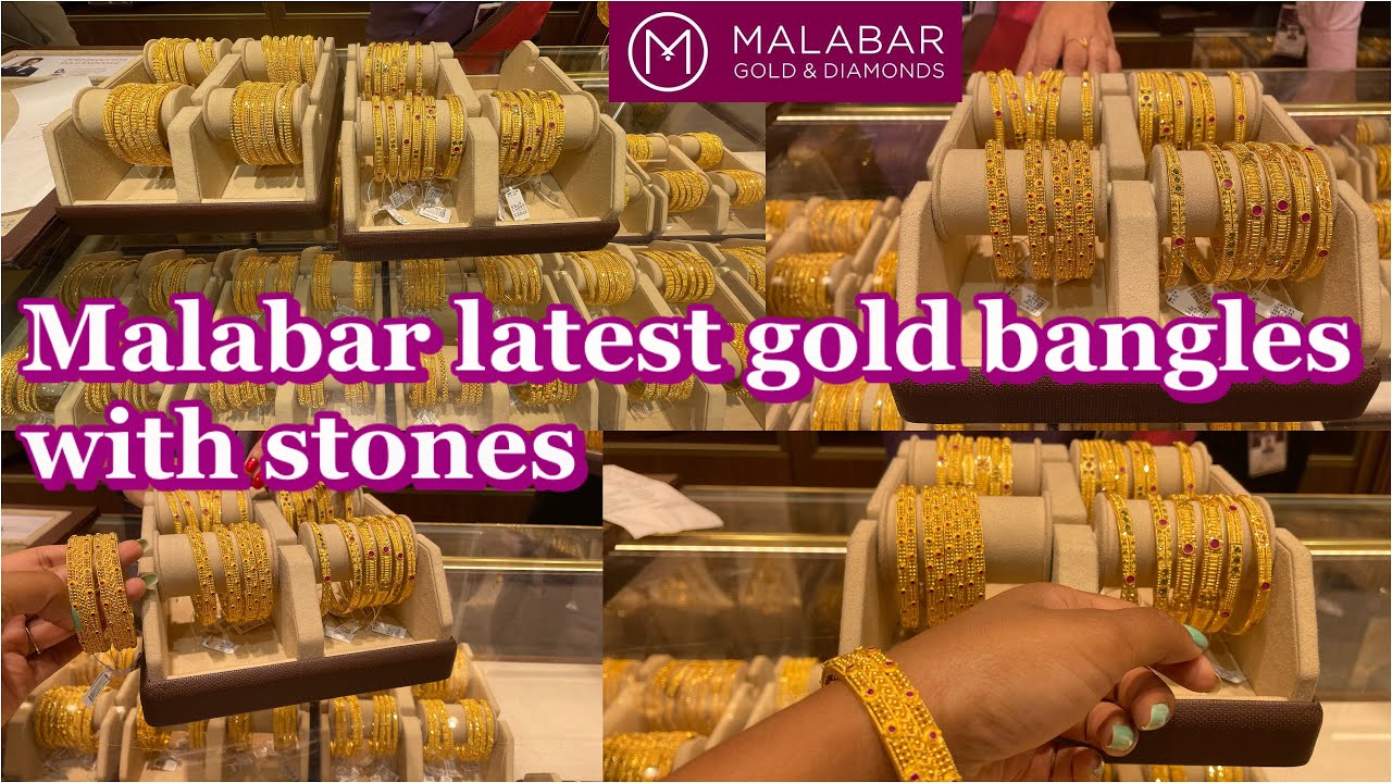 Malabar latest gold bangles with stones | Gold bangle designs | Malabar ...