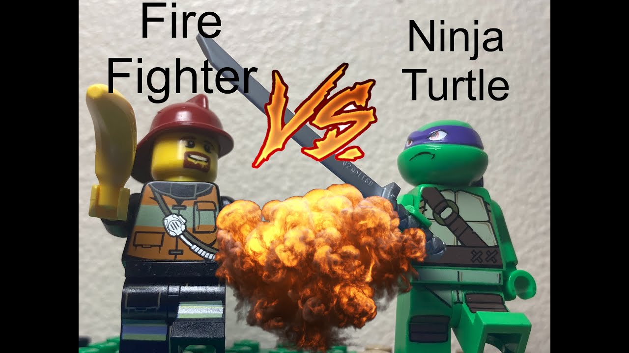 Firefighter Vs Ninja Turtle (Stop motion test) - YouTube