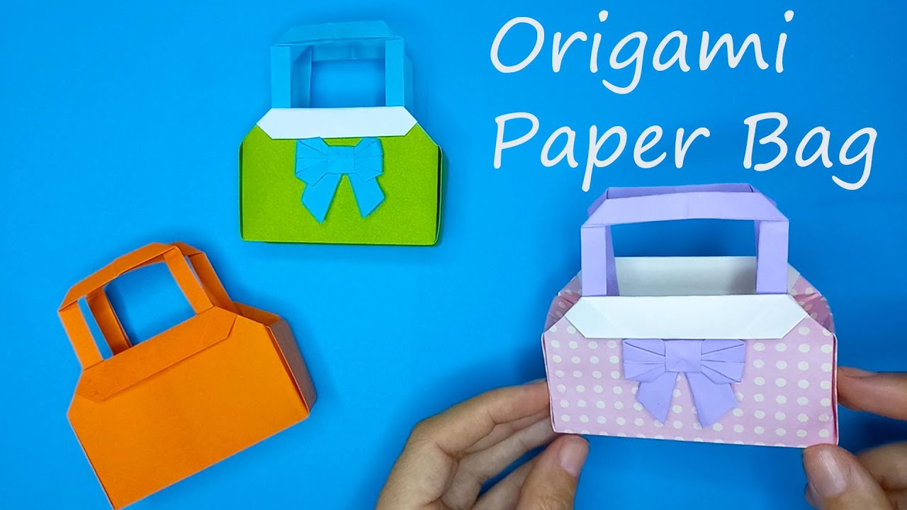 Origami Paper Bag | How To Make Paper Bags with Handles | Origami Gift ...