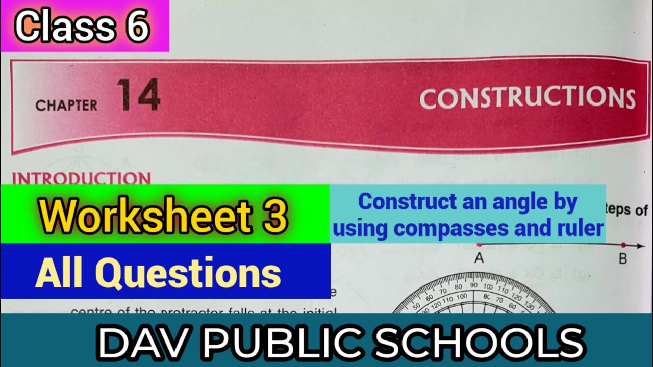 DAV class 6 maths chapter 14 worksheet 3 - All Questions Solved - YouTube