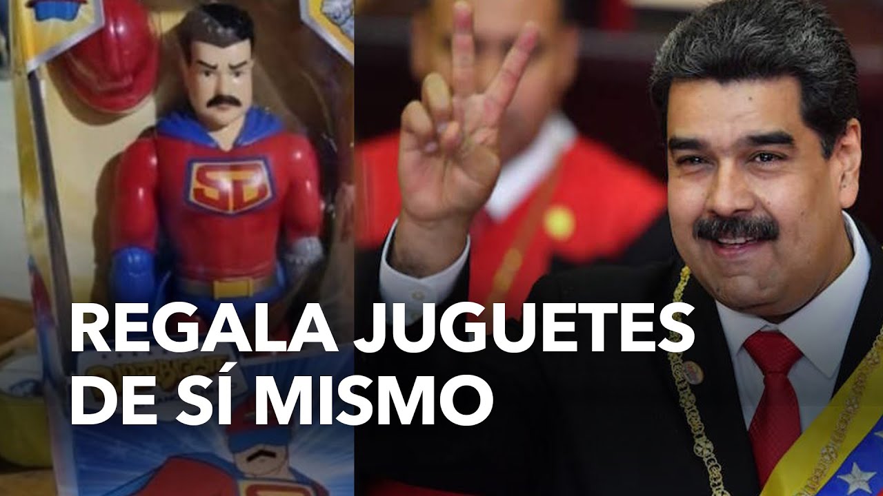 Nicolás Maduro regala juguetes de sí mismo como un superhéroe - YouTube