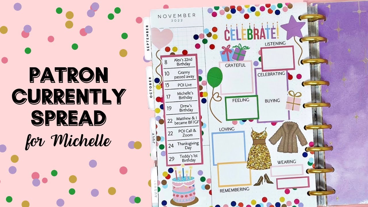PLAN WITH ME | PATRON CURRENTLY SPREAD FOR MICHELLE | THE HAPPY PLANNER ...
