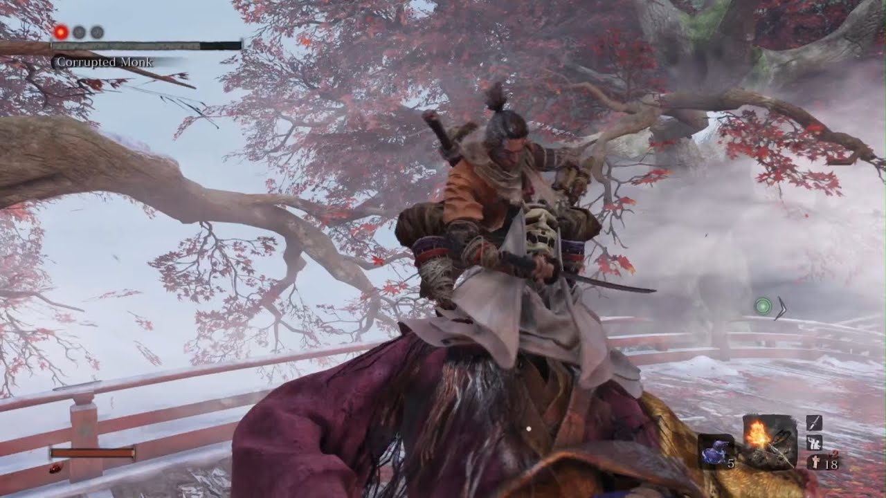 SEKIRO LEVEL 1 ATTACK POWER AND VITALITY: 037 TRUE CORRUPTED MONK - YouTube