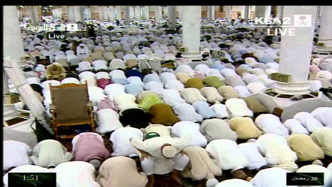 صلاة التهجد من المسجد النبوي الشريف 30 رمضان عام 1433 Youtube