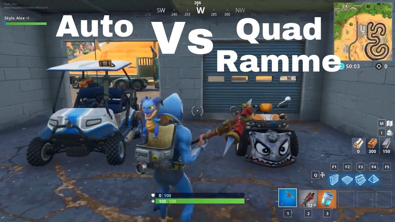 Fortnite Quad-Ramme Vs Auto - YouTube