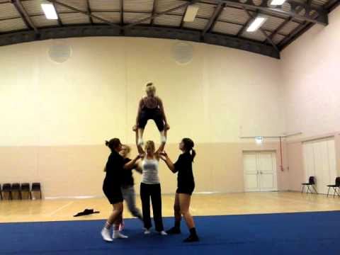 Pink Poison Senior Level 3 Group Stunts. - YouTube