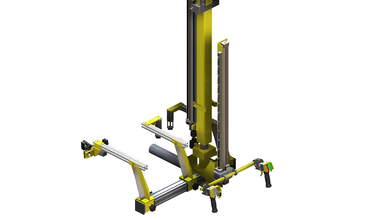AIM6479 Gas tank lifting tool mounted to an articulated jib crane - YouTube