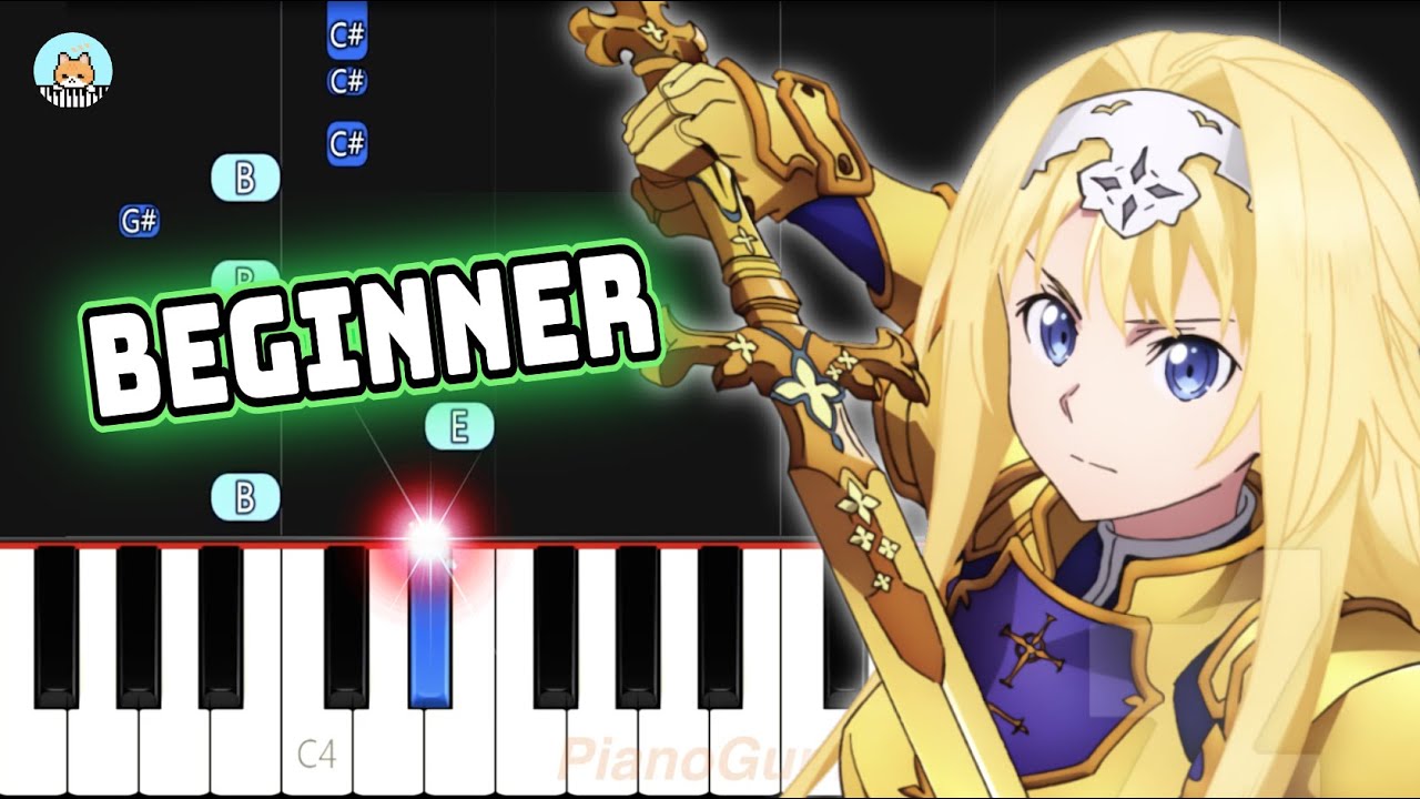 Sword Art Online Alicization OP - "ADAMAS" - BEGINNER Piano Tutorial ...