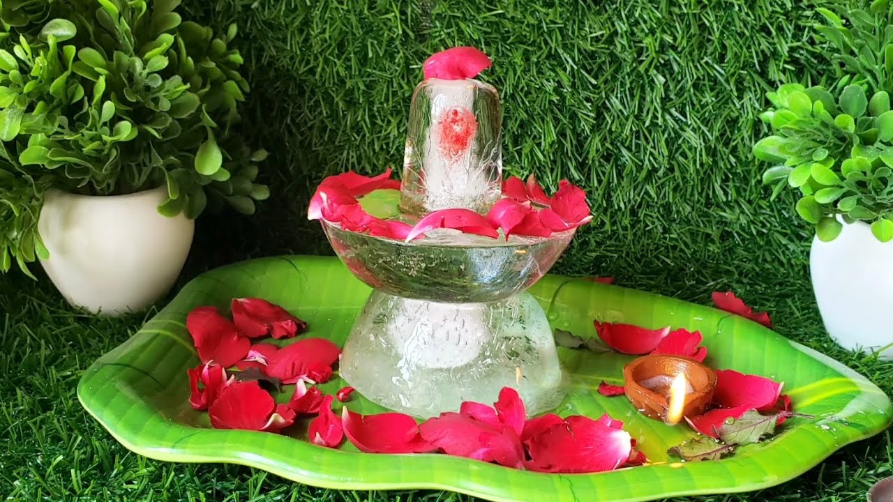 How to make Shivalingam with Ice at home/Making of Ice Shiva Lingam/Diy ...