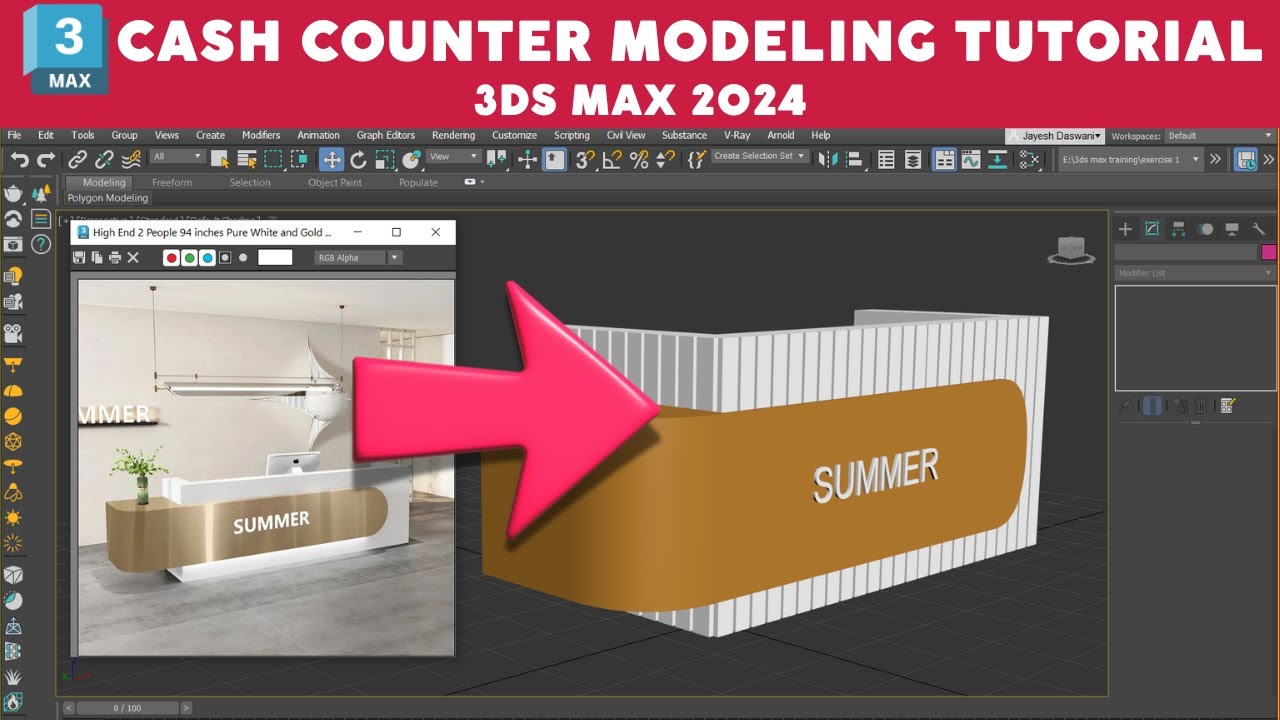 Cash Counter Modeling in 3ds Max | Step-by-Step Tutorial for Beginners ...
