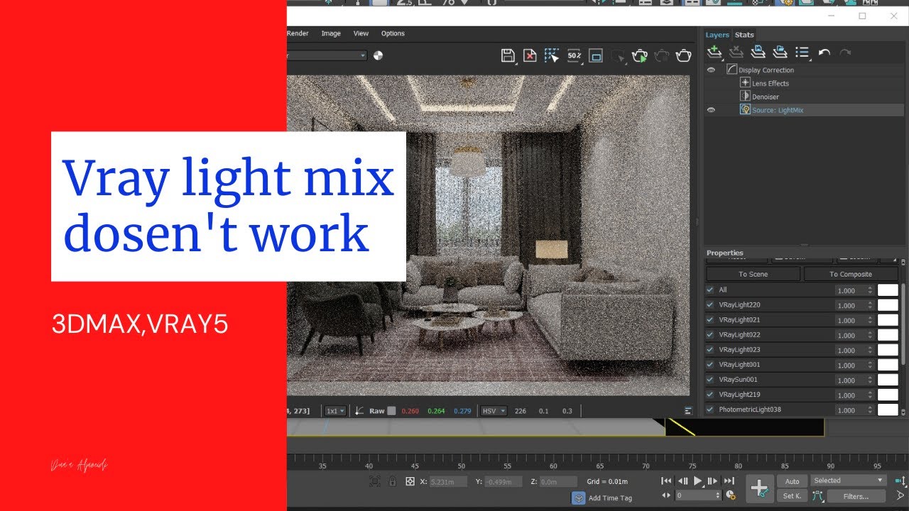 V-ray light mix doesn't work in V-ray 5 ! Please add light mix RE and re-render - YouTube