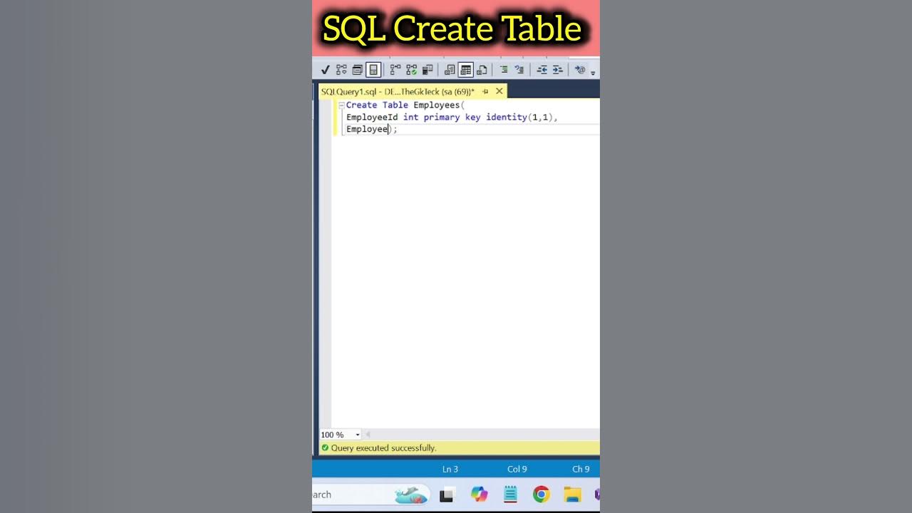 How to Create a Table in SQL in 1 Minute! | SQL Basics for Beginners 🔥#sql #sqlserver - YouTube