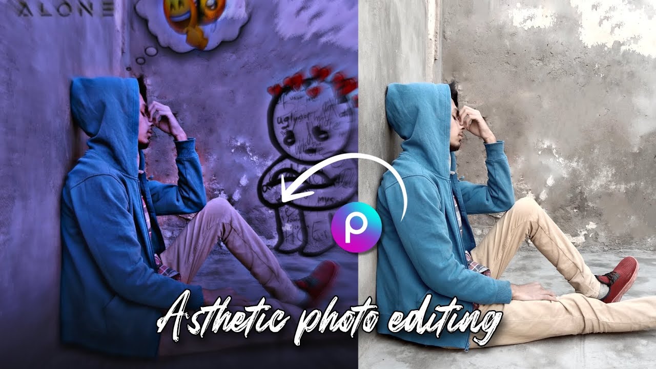 Asthetic photo editing//Sad boy photo editing 😞//picsart photo editing ...