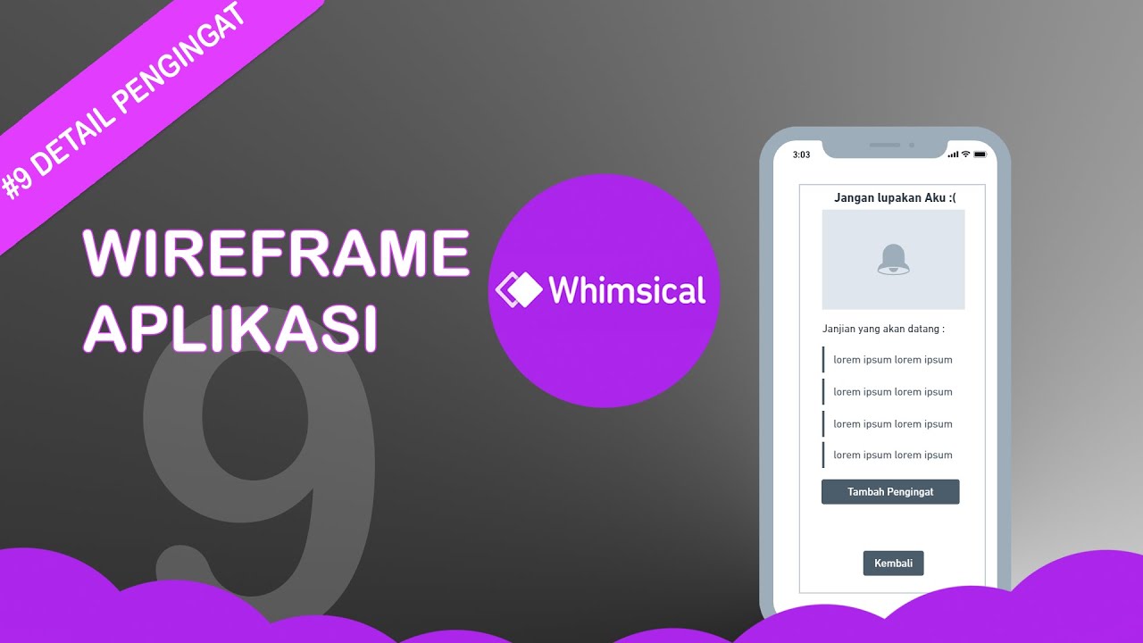 WIREFRAME APLIKASI - #9 MEMBUAT TAMPILAN DETAIL PENGINGAT PADA APLIKASI ...