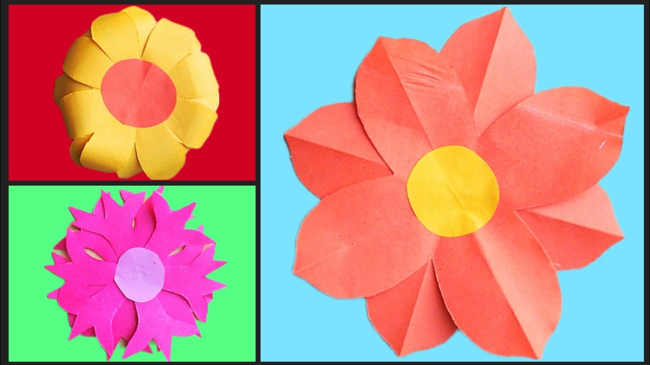 3 Easy paper Flower Making Art 🎨 - YouTube