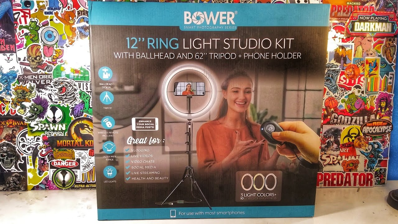 BOWER SMART PHOTOGRAPHY SERIES 12 INCH RING LIGHT STUDIO KIT REVIEW ...