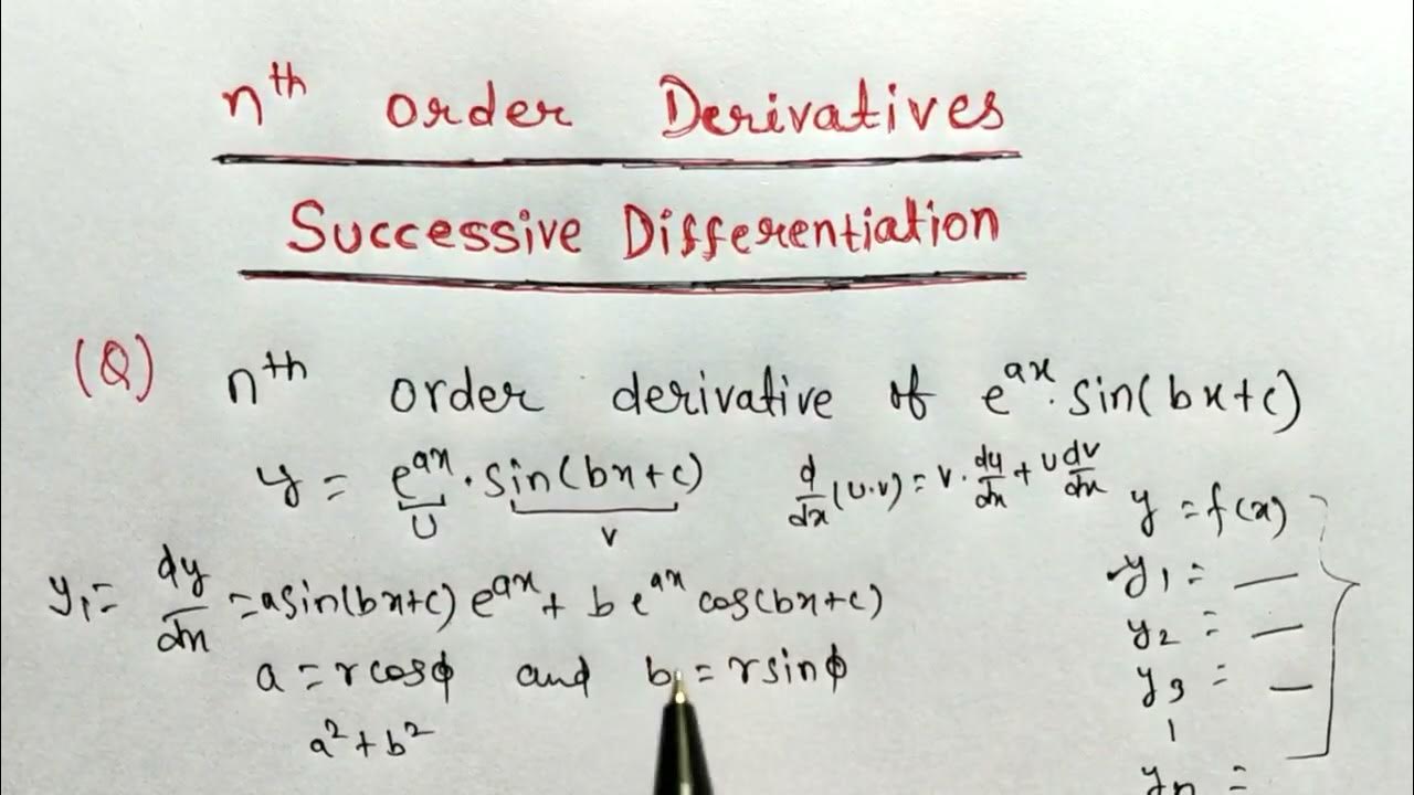 nth order derivatives of standard functions || nth derivatives formula ...