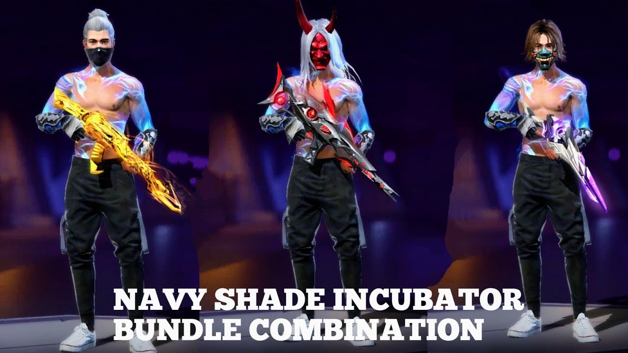 NAVY SHADE BUNDLE DRESS COMBINATION IN FREE FIRE - YouTube