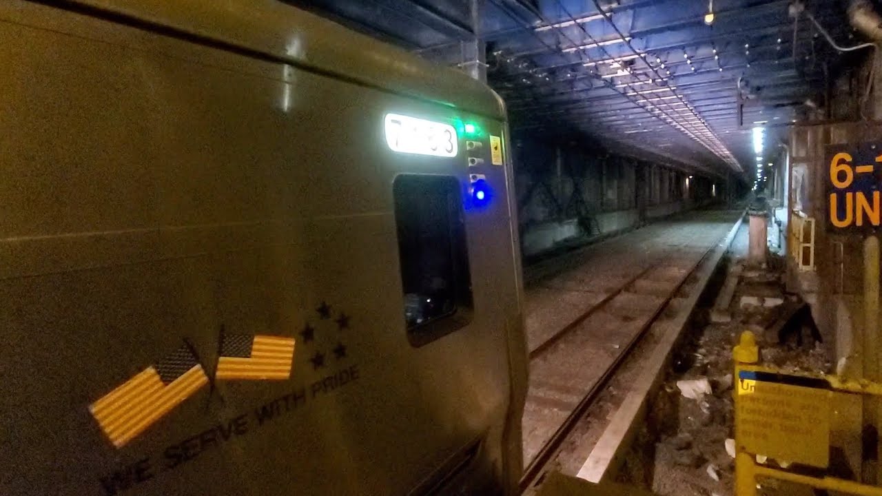 Long Island Railroad | 1999-2006 Bombardier M7 #7663 Departing East New York Station - YouTube