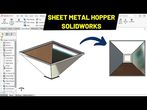 Sheet Metal Hopper in SOLIDWORKS | Robo CAD - YouTube
