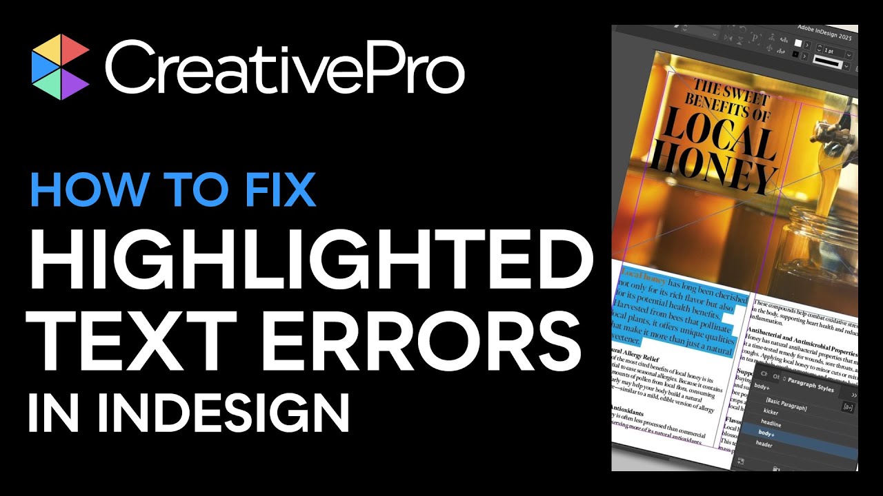 InDesign: How to Fix Highlighted Text Errors (Video Tutorial) - YouTube