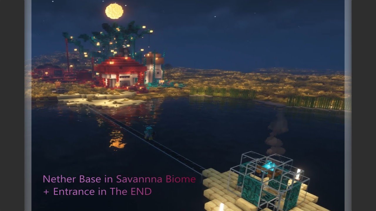 Nether Base in Savanna Biome 2 - create by hiyoko.Minecraft - - YouTube