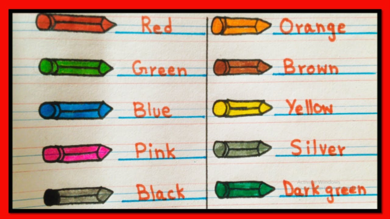 12 Colours Name | Colours Name in English | Rangon Ke Naam - YouTube