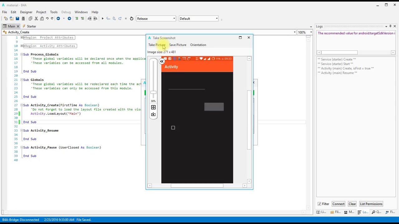 Basic4android Material Theme Und Einfärbung Youtube