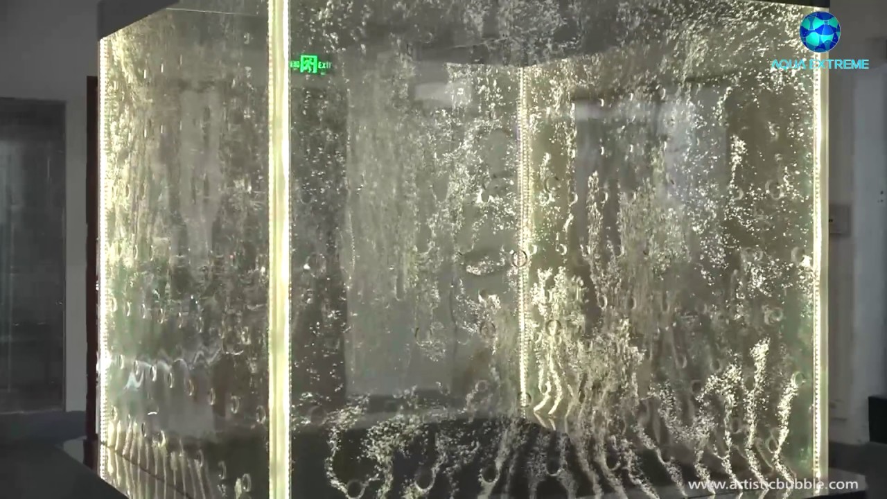 square block made of water bubble wall, digital control pattern - YouTube