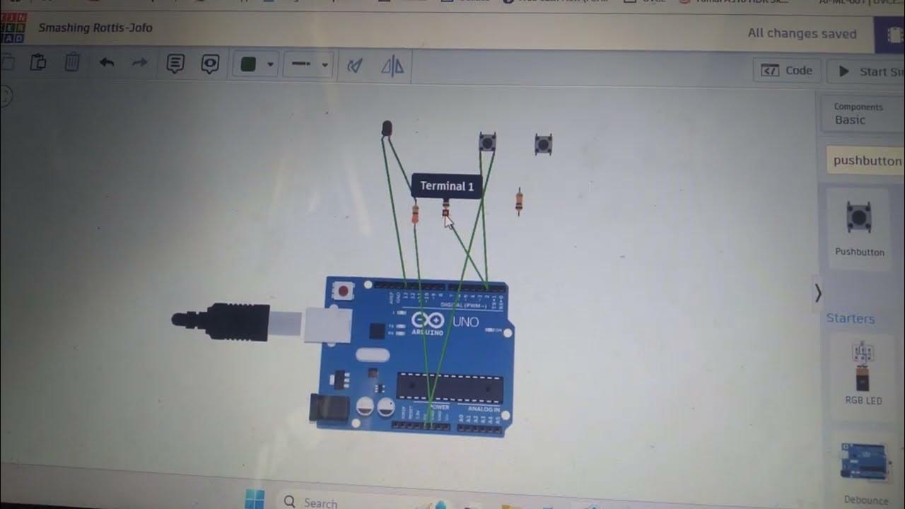 How to build a simple LED circuit using 3 resistors , an Arduino Uno and 2 pushbuttons on ...