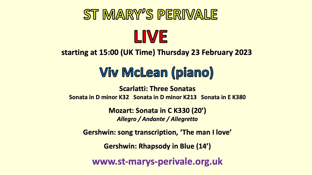 St Mary's Perivale LIVE : Viv McLean (piano) - YouTube