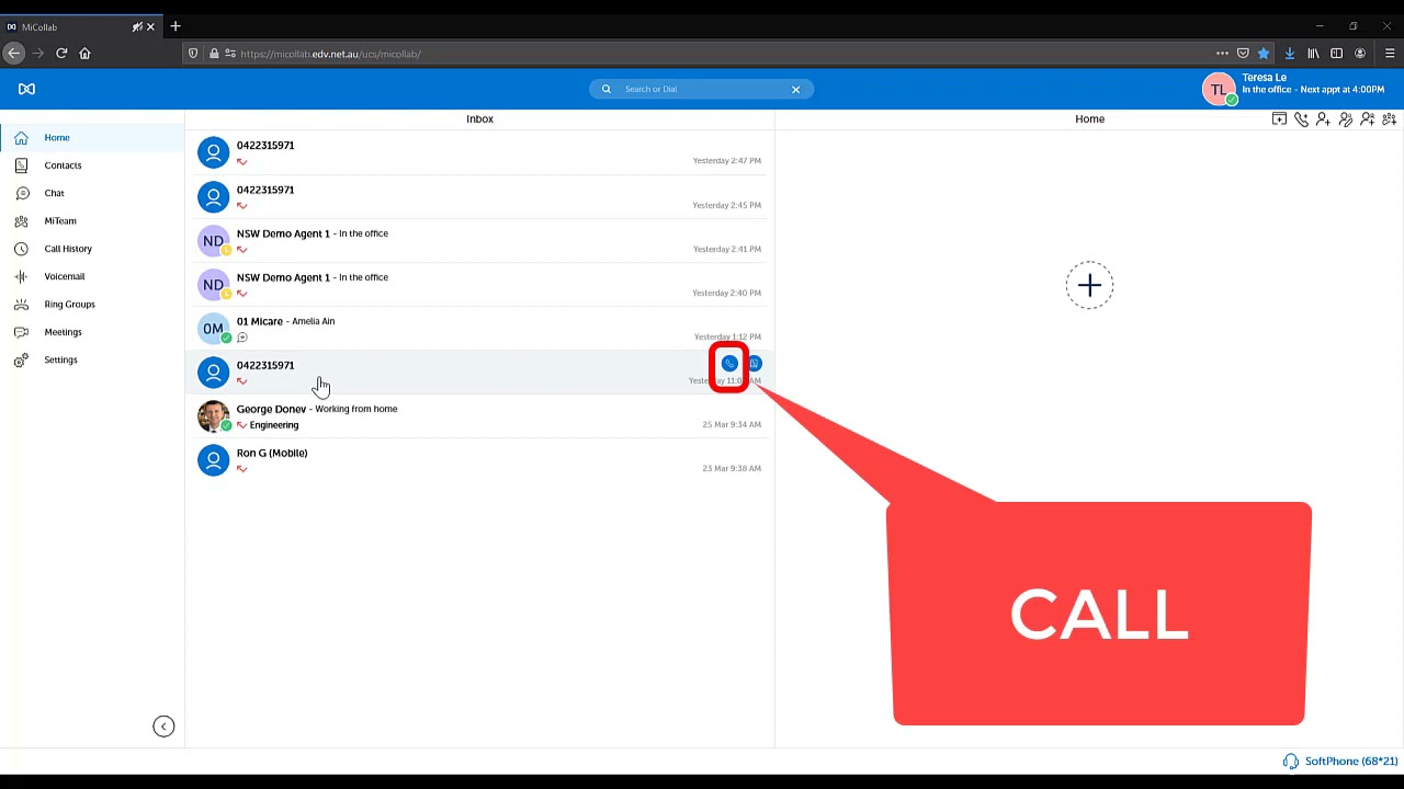 Mitel MiCollab Web - Make a Call - YouTube