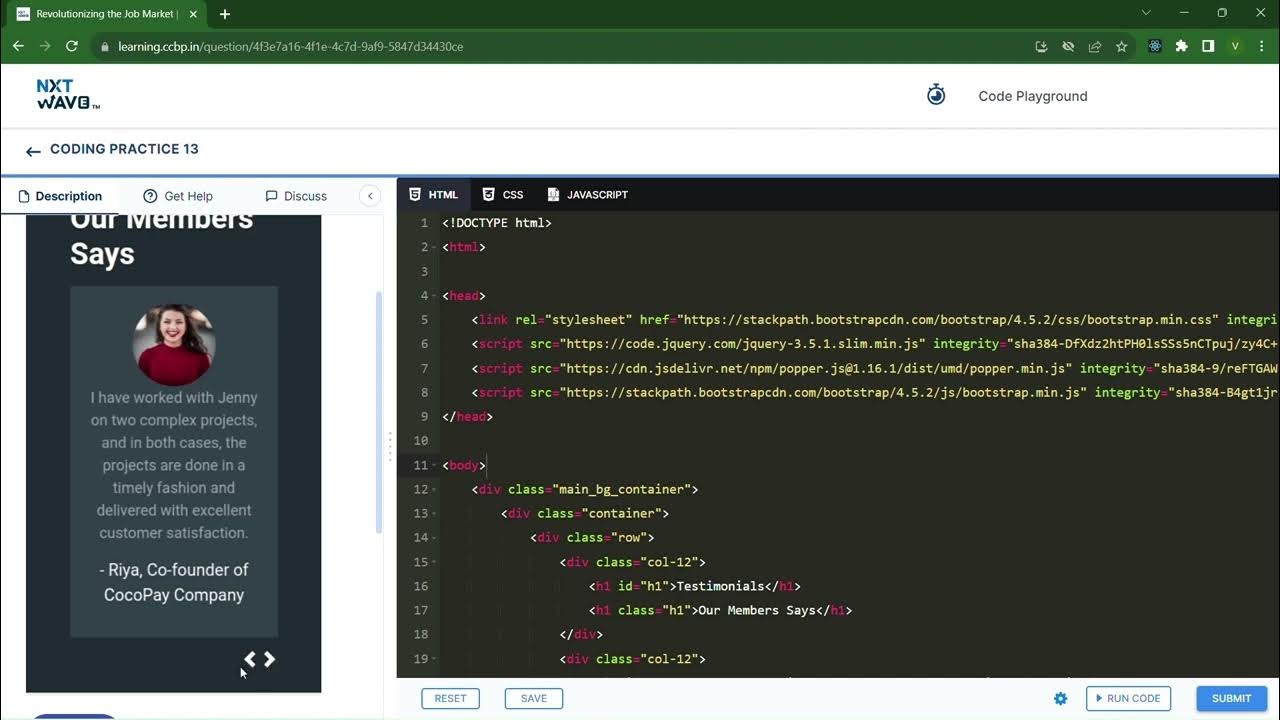 Portfolio Website Testimonials | Coding Practice 13 | HTML, CSS ...