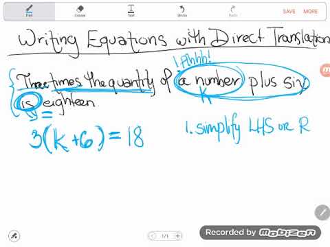 GED® Math: Writing Equations with Direct Translation (1.11, Adv, # 2 ...