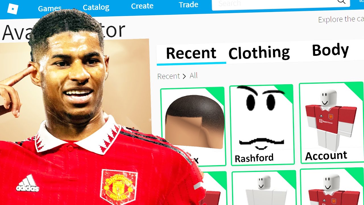 MAKING MARCUS RASHFORD a ROBLOX ACCOUNT - YouTube