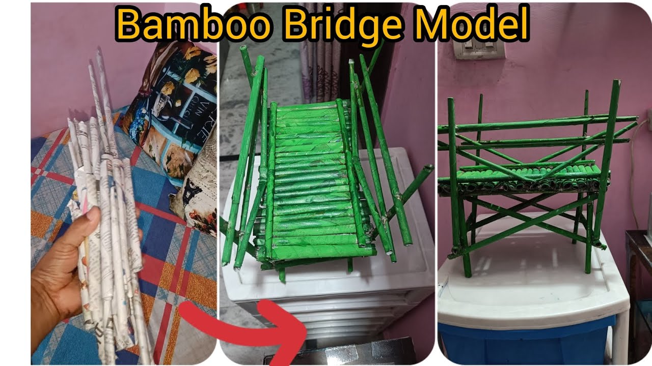 School Project. Bridge Miniature. अखबार से बने ब्रिज का मॉडल. - YouTube