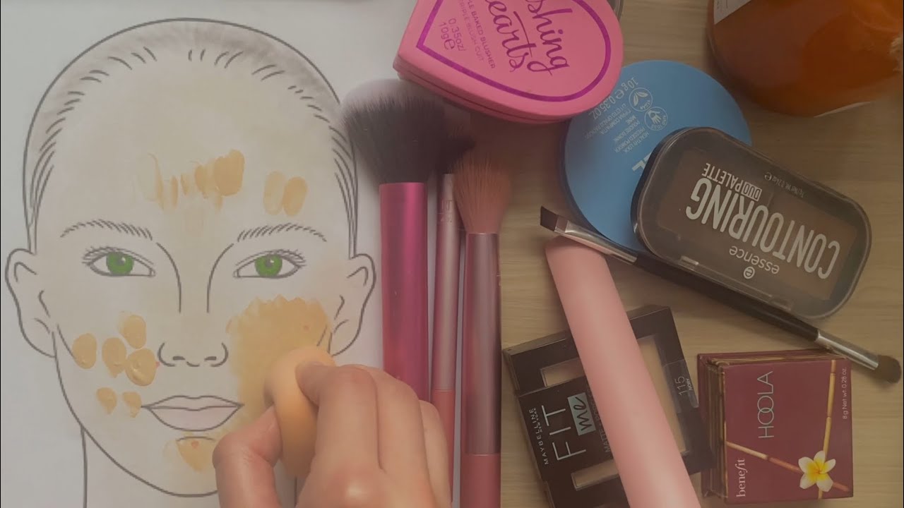 ASMR makeup application on a paper model - YouTube