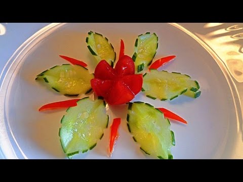 CUCUMBER CARVING FLOWER - CUCUMBER ART& VEGETABLE CARVING & CUTTING ...