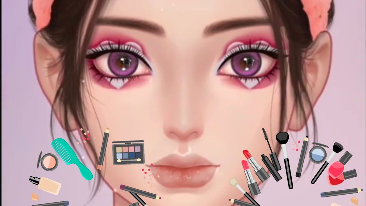 ASMR MAKEUP TRANSFORMATION makeup animation | 🤣 her eyes seemed to have ...