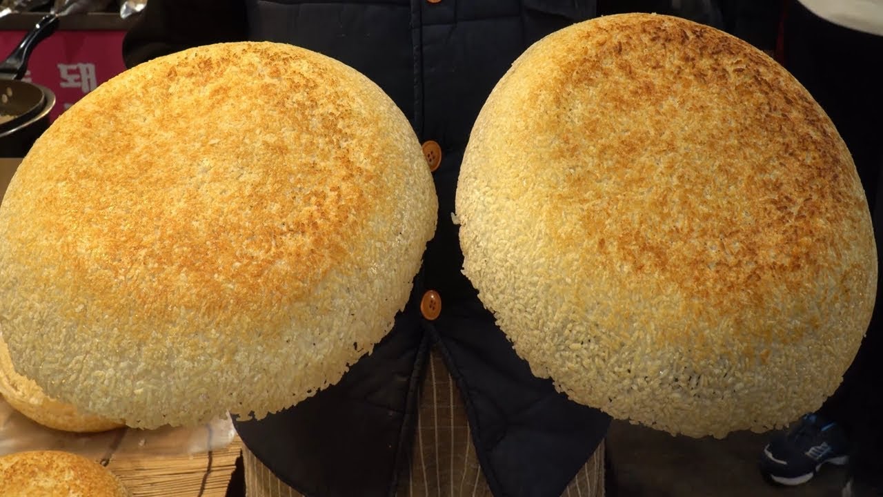 Recipe for making scorched rice Korean tradition street food - YouTube