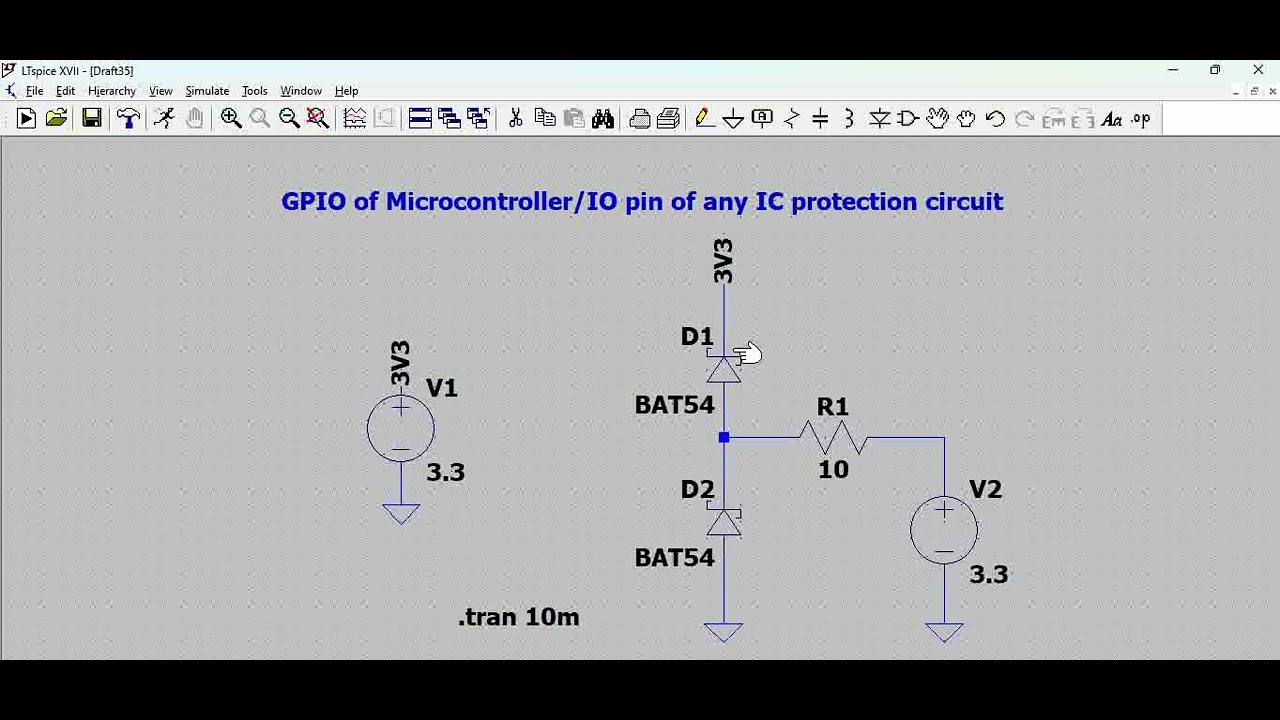 How to Protect GPIO Pins with a Schottky Diode | LTspice Simulation ...