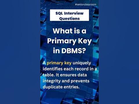 SQL Primary Keys: Unlocking the Power of Database Design | SQL Shorts | SQL interview questions ...