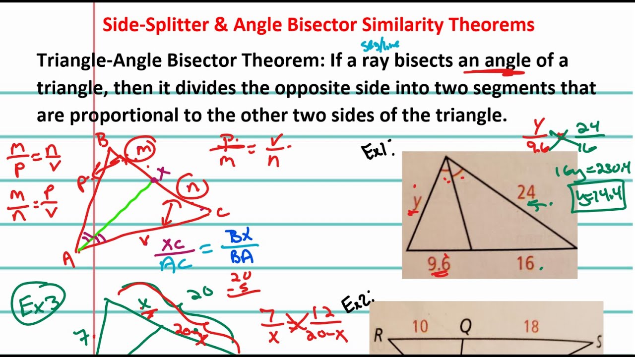 Side-Splitter & Angle Bisector Similarity Theorems - YouTube