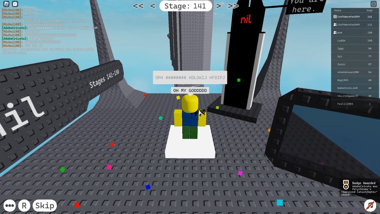 Poly's Difficulty Chart Obby - Stage 140 COMPLETED (Roblox) - YouTube