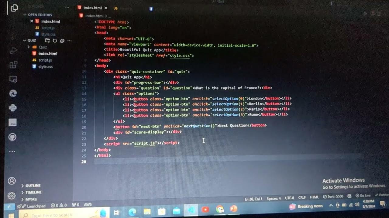 how to link CSS and JavaScript file in html - YouTube