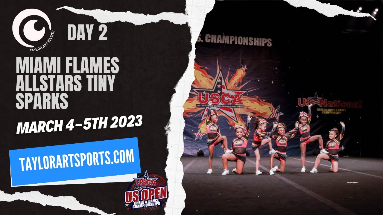 Day 2 Cheer Routine 2 - Miami Flames Allstars Tiny Sparks - YouTube
