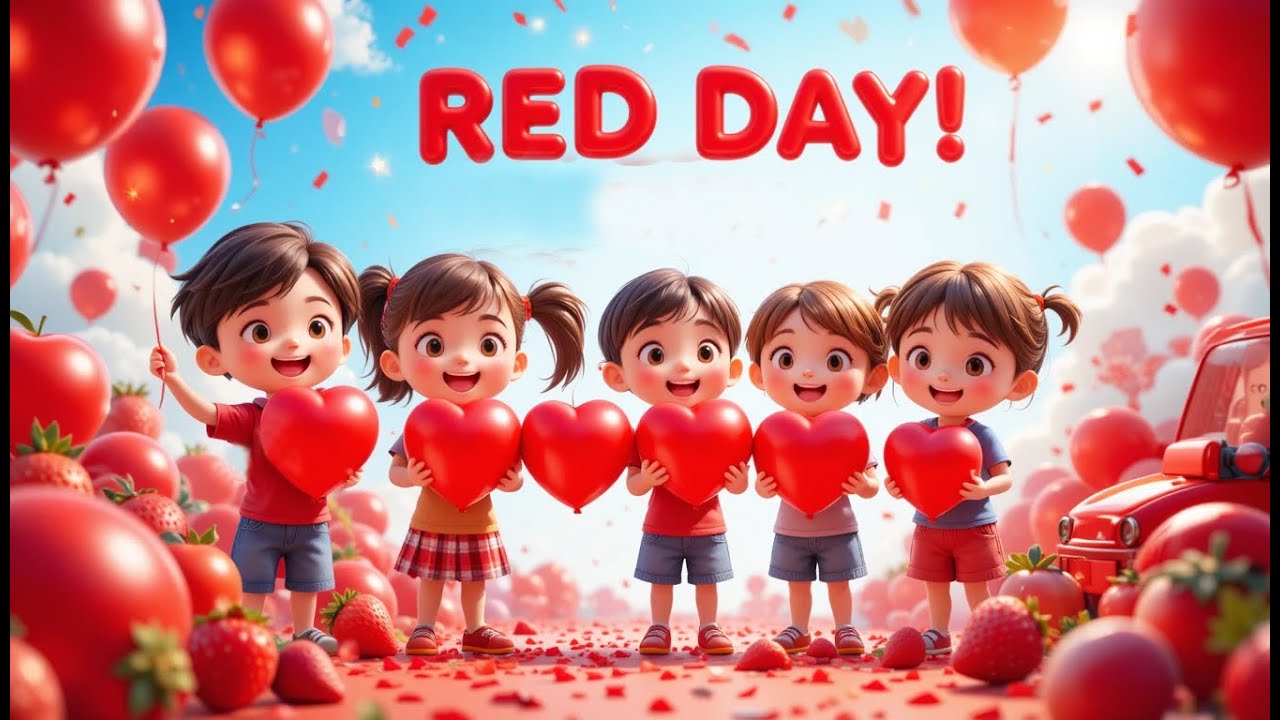 🎨 Learn Colors with Real Objects – RED DAY! | Preschool Color Learning ...