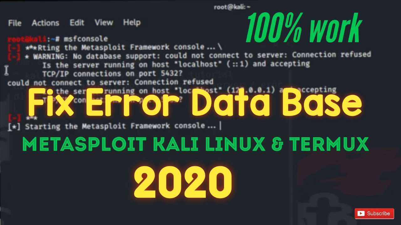 Cara mengatasi Data Base msfconsole metasploit Error terbaru di kali ...